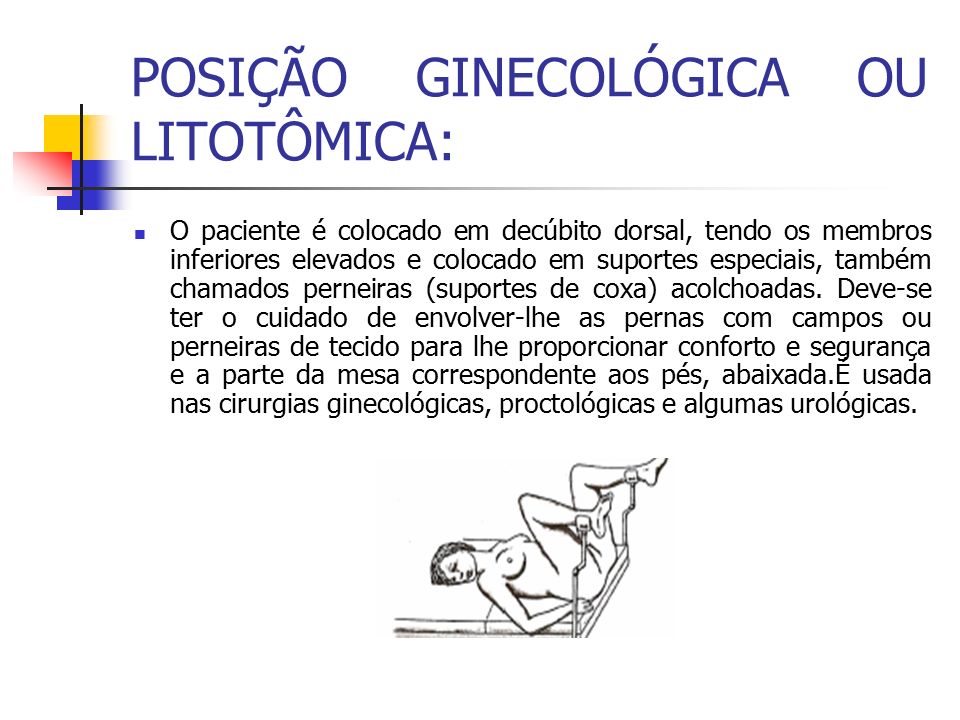 Posição Litotômica E Ginecologica Librain