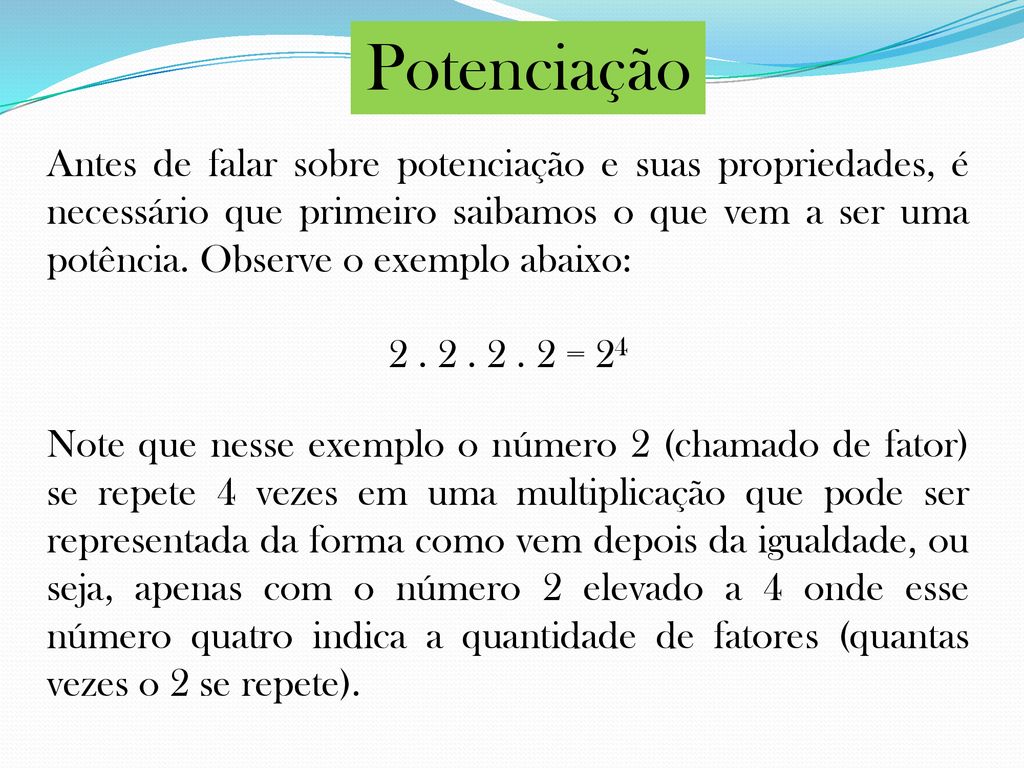 Revisão Potenciação E Propriedades Ppt Carregar