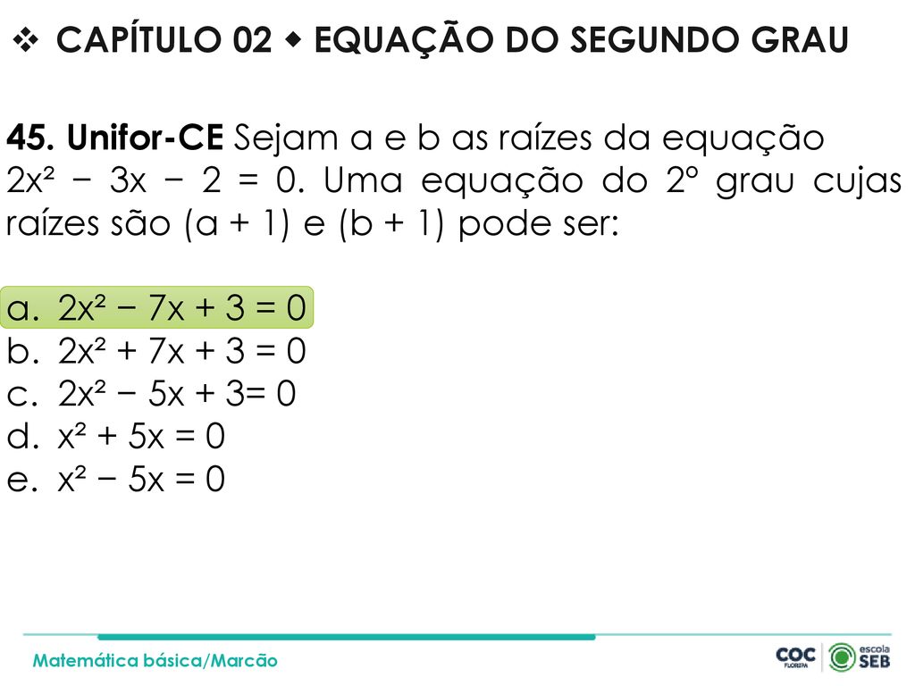 Equação Do Segundo Grau Ppt Carregar
