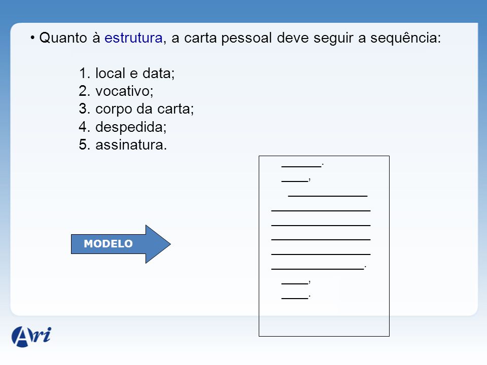 Estrutura De Uma Carta Pessoal Exemplo Vários Exemplos